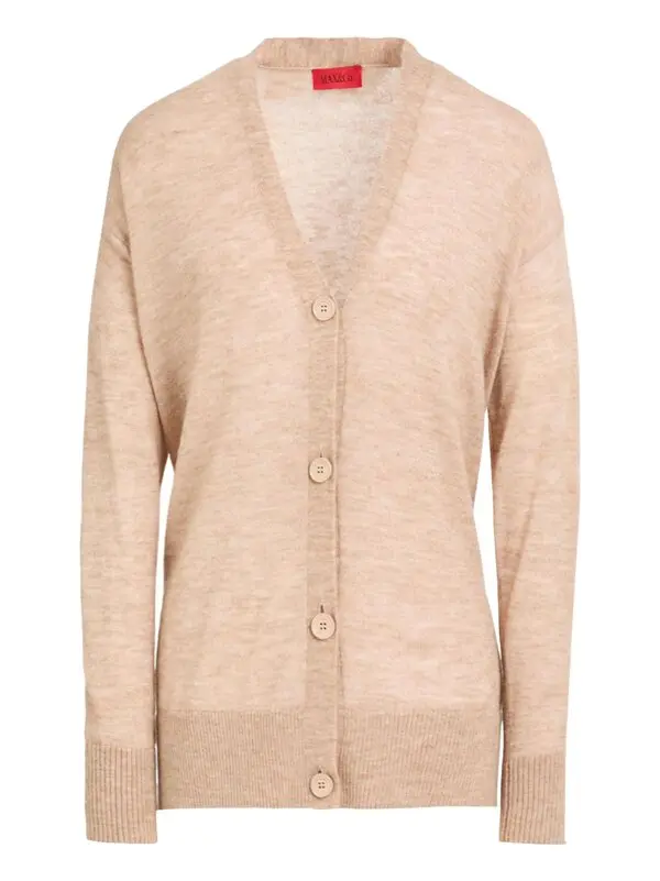 MAXCO. V-neck Button-front Cardigan - Nude