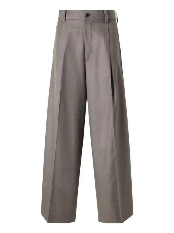 SSSTEIN Wool Pleated Wide-leg Trousers - No
