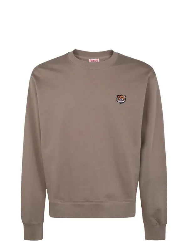 Kenzo Logo Patch Crewneck Sweatshirt - Gray