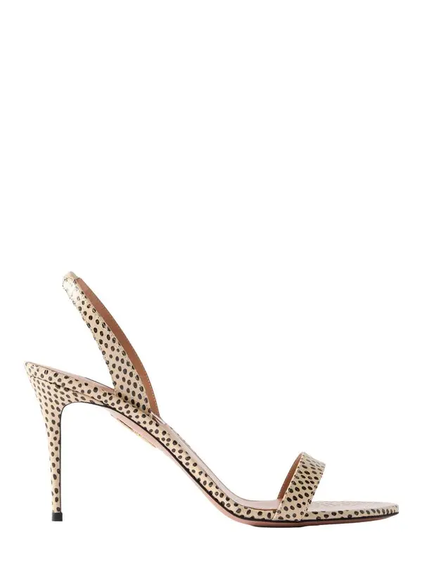 AQUAZZURA Polka-dot Leather Slingback Sandals - No