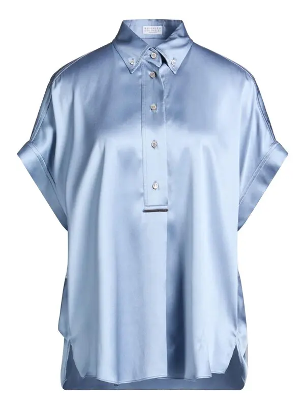 Brunello Cucinelli Short Sleeve Shirt - Blue