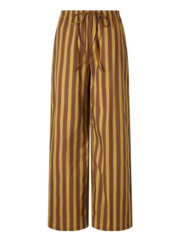 Staud Cotton Vertical Stripe Trousers - Brown