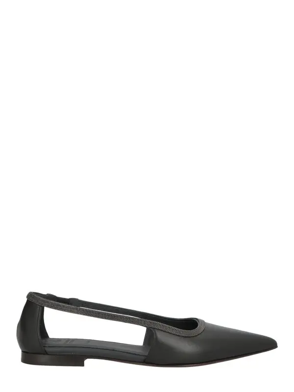 Brunello Cucinelli Pointed Toe Ballet Flats - Black