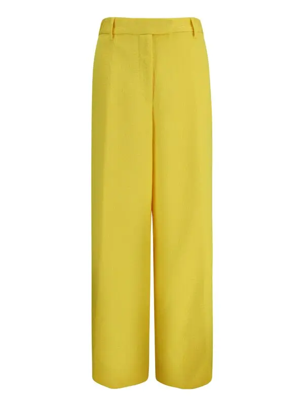 Dries Van Noten Wide-leg Jacquard Pattern Pants - Yellow