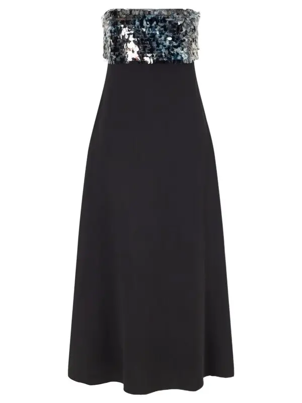 Staud Sequin Strapless Midi Dress - No