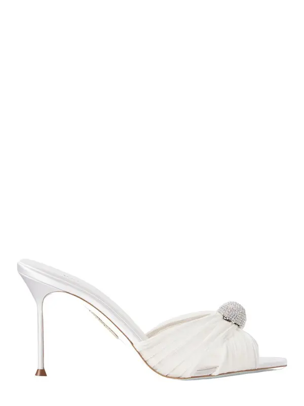 AQUAZZURA Embellished Chiffon Mules - No