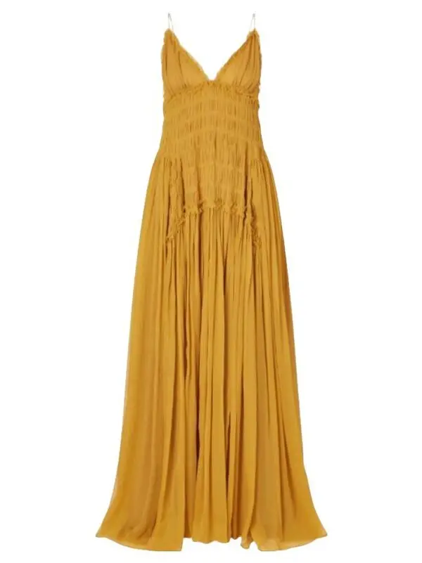Ulla Johnson Backless V-neck Maxi Dress - Orange