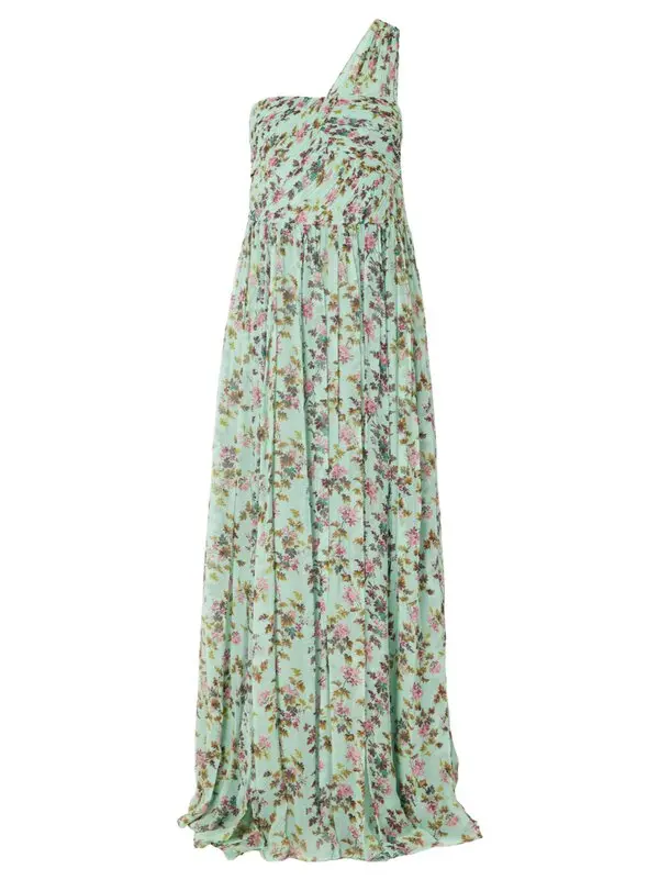 Ulla Johnson Aureline One-shoulder Silk Maxi Dress - Green