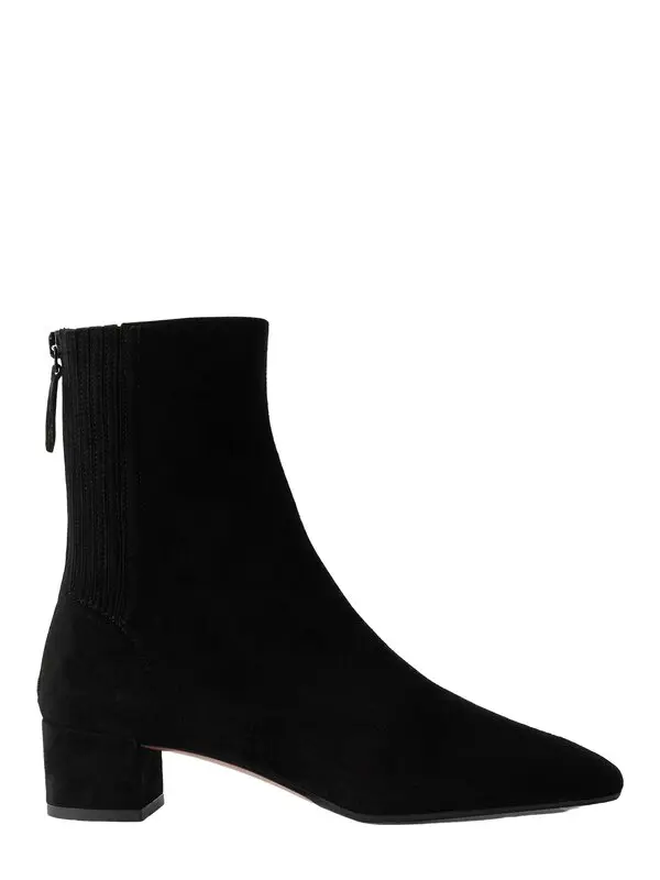 AQUAZZURA Suede Ankle Boots - Black