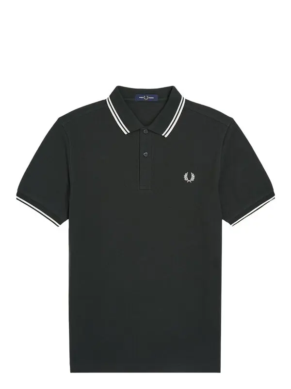 Fred Perry Short Sleeve Twin Tipped Polo Shirt - Black