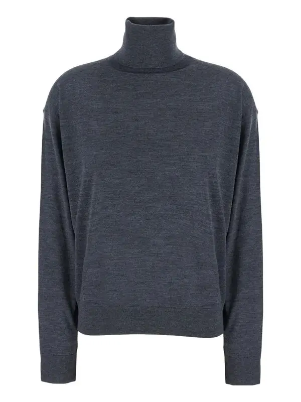 SEMICOUTURE Virgin Wool High Neck Sweater - Grey