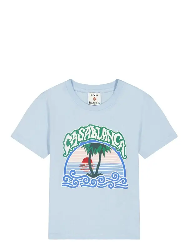Casablanca Crewneck Short Sleeve Tee - Blue