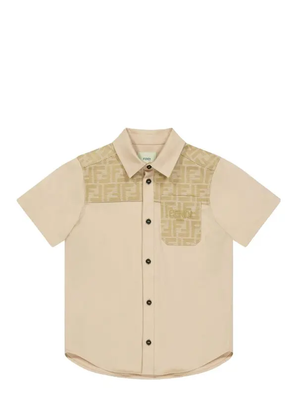 Fendi Ff Monogram Short Sleeve Shirt - Beige