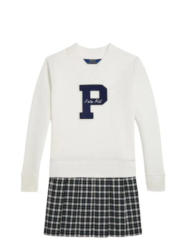 Polo Ralph Lauren Logo Appliqué Plaid Skirt Dress - No