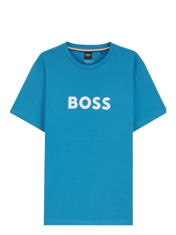 Hugo Boss Cotton T-shirt With Logo - Blue