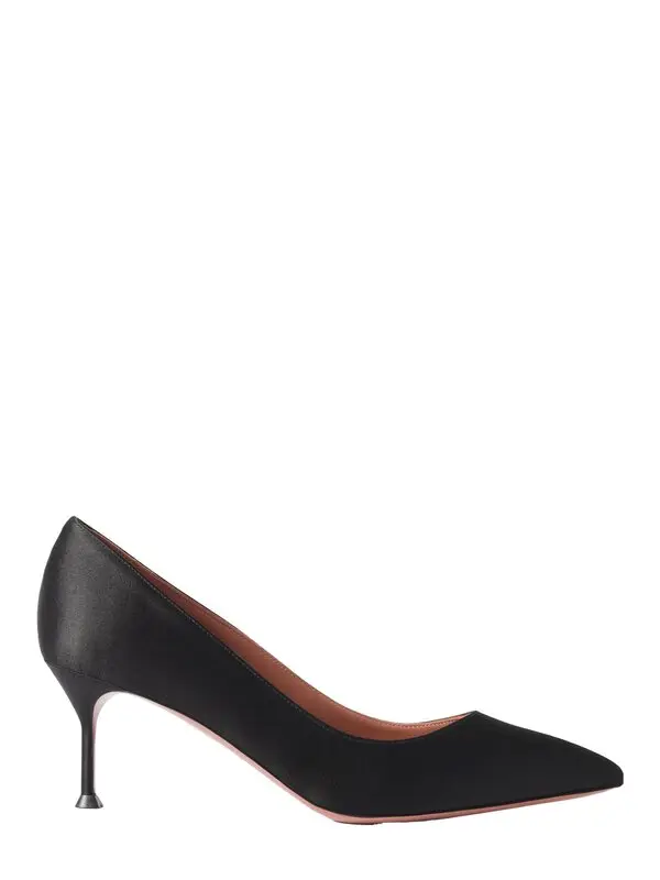 AQUAZZURA Purist 65 Satin Pointed-toe High Heels - Black