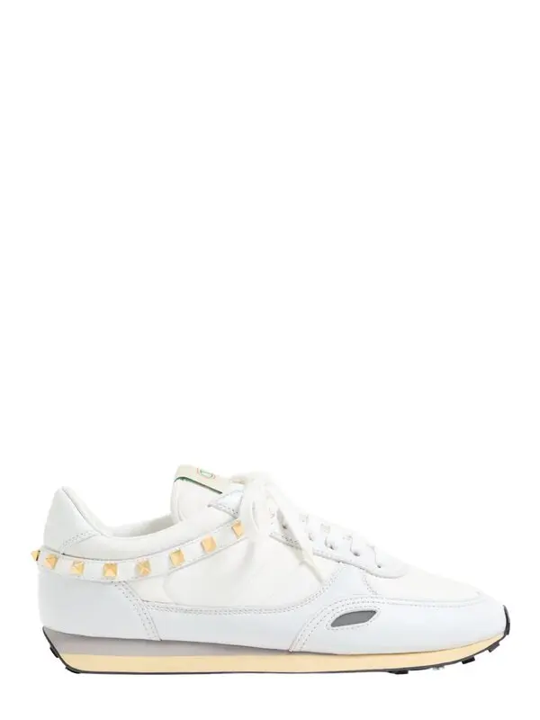 Valentino Garavani Studded Leather And Nylon Sneakers - White