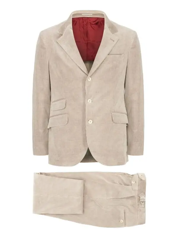 Brunello Cucinelli Long-sleeved Suit, Trousers, And Jacket - No