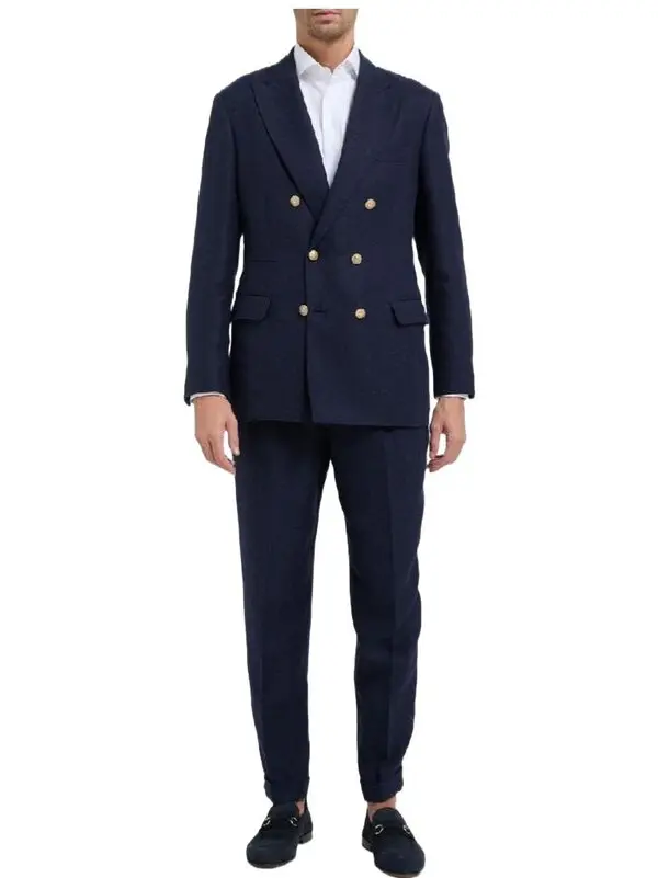 Brunello Cucinelli Long-sleeved Suit And Trousers Set - Black