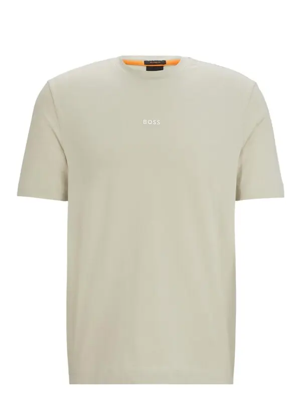 Hugo Boss Short Sleeve T-shirt With Logo Detail - Beige