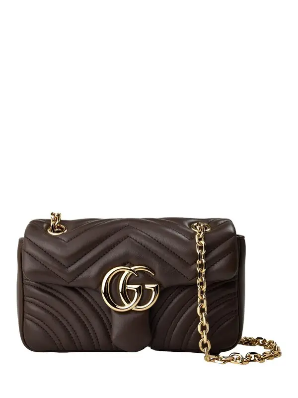 Gucci Quilted Crossbody Bag With Metal Clasp - Black
