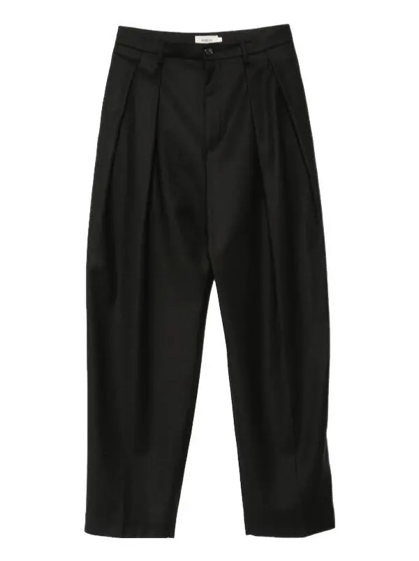 Barena Venezia Cropped Barrel Leg Pleated Trousers - Black