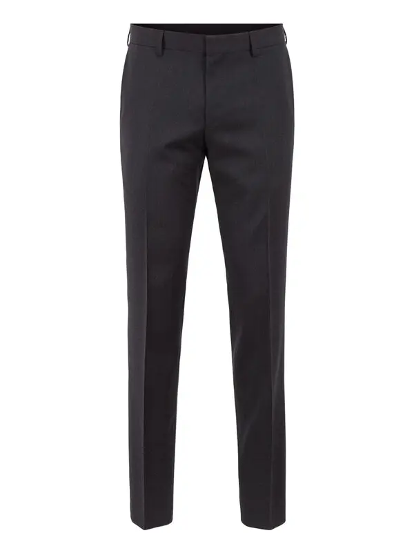 Hugo Boss Slim Fit Herringbone Trousers - Black