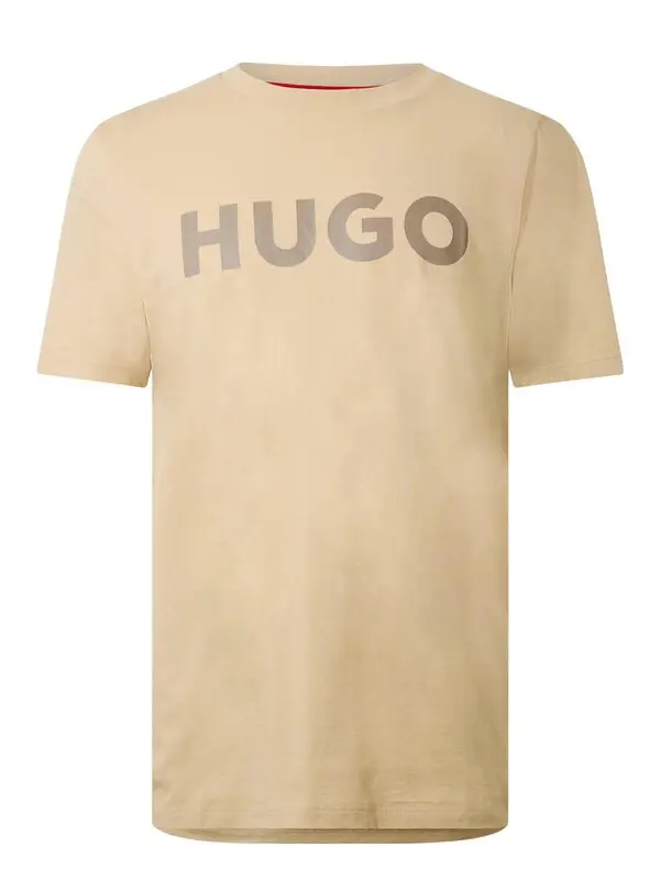 Hugo Boss Short Sleeve T-shirt With Logo Detail - Beige