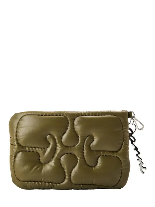 GANNI Quilted Pouch - Brown