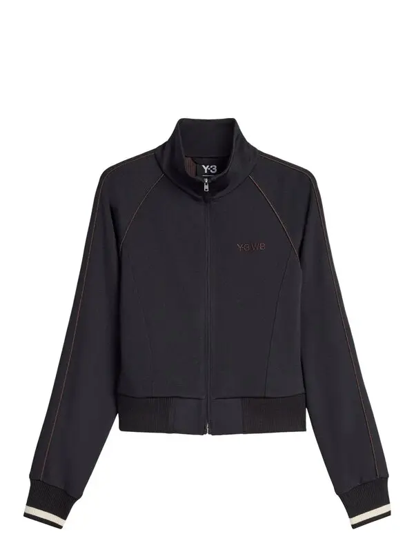 ADIDAS ORIGINALS Zip-up Track Jacket With Embroidered Logo And Contrast Cuffs - Black