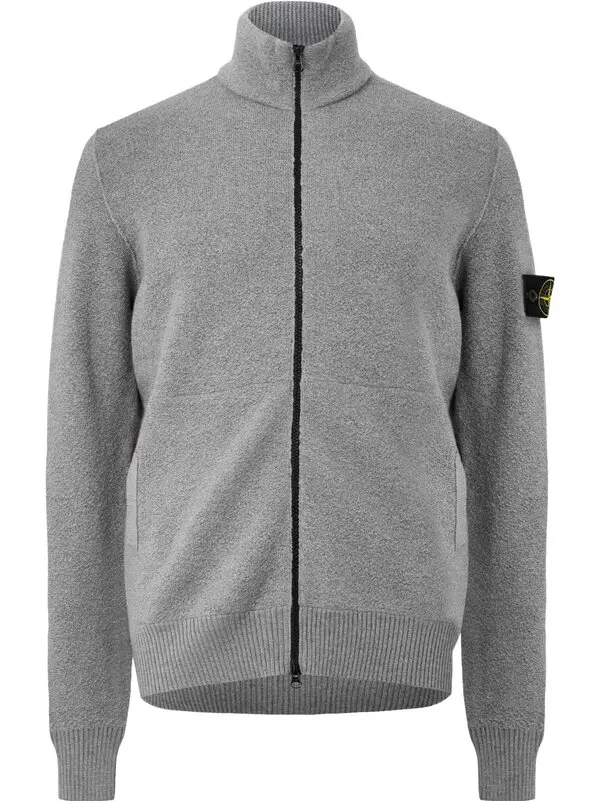 Stone Island Full Zip Knit Jacket - Gray