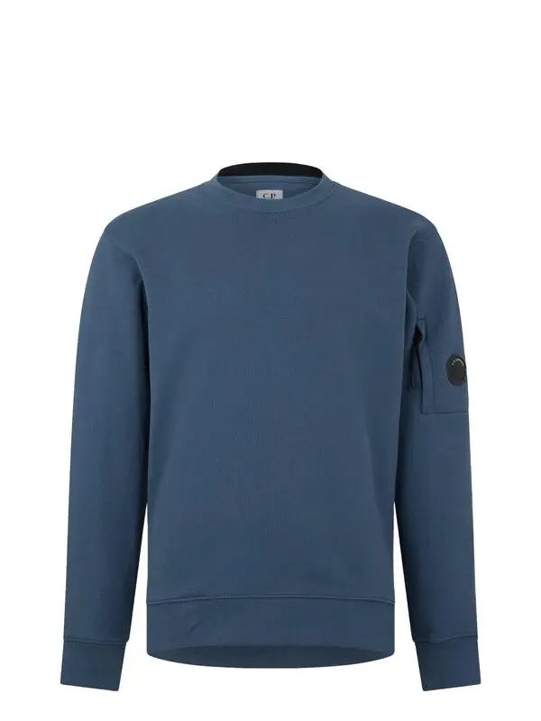 C.P. COMPANY Crewneck Sweatshirt With Lens Detail - Blue