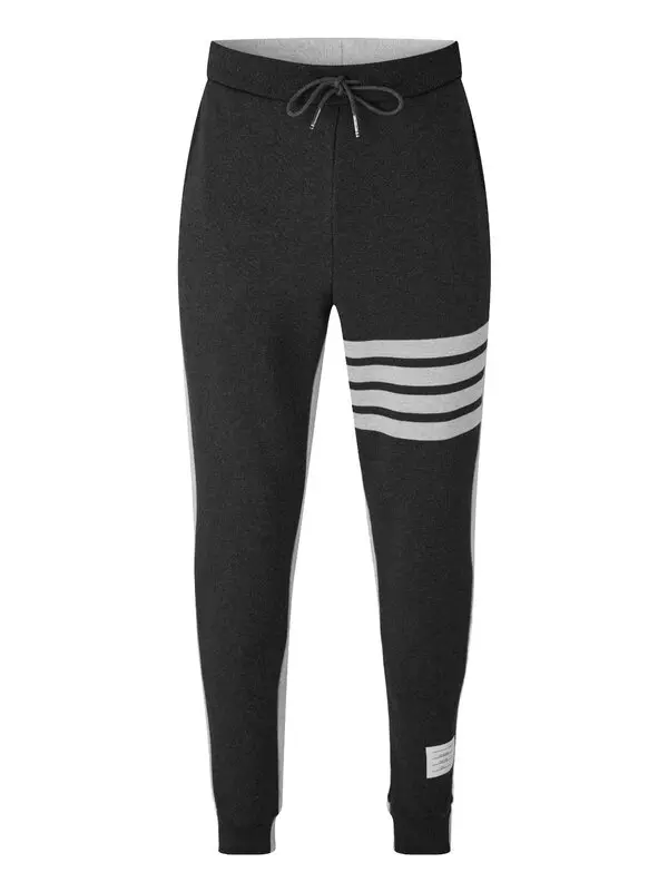 Thom Browne Drawstring Cuffed Sweatpants - Black