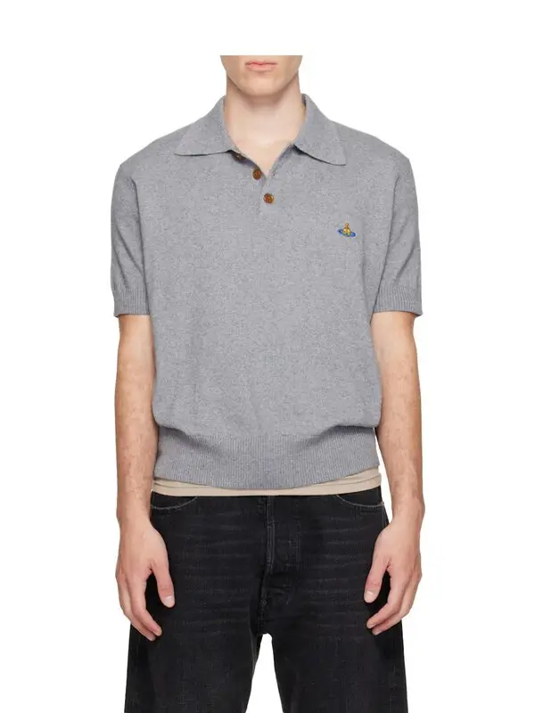 VIVIENNE WESTWOOD Knitted Polo Shirt - Black