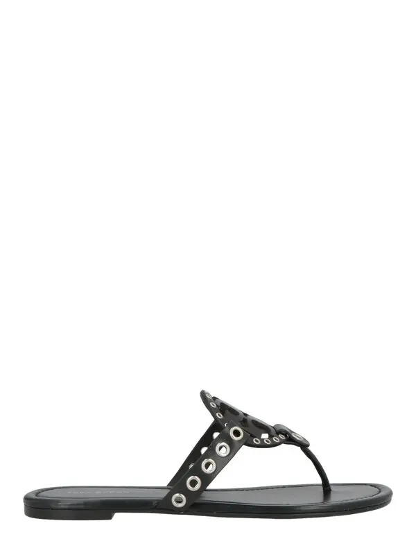 Tory Burch Embellished Flip Flops - Black