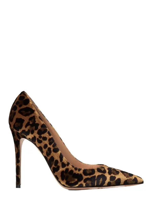 GIANVITO ROSSI Pointed Toe Stiletto Pumps In Leopard Print - Brown