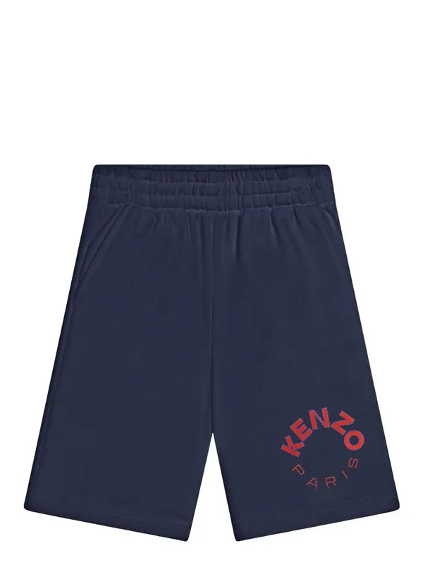 Kenzo Logo Print Elasticated Waistband Shorts - Blue