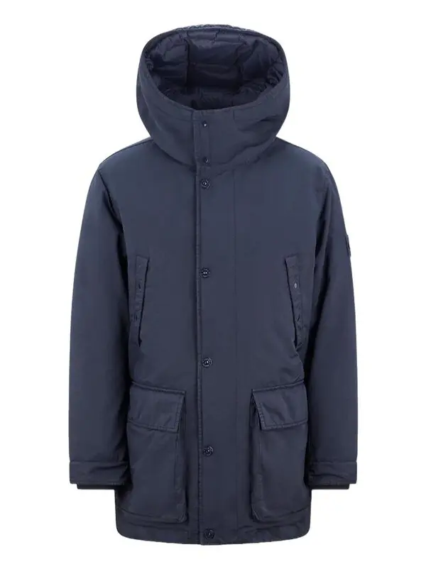 Stone Island Long Sleeve Hooded Jacket - Blue