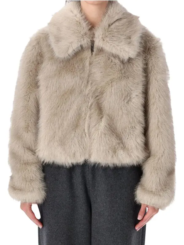 THE FRANKIE SHOP Faux Fur Coat - Beige
