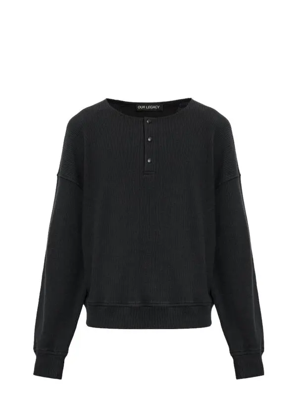 Our Legacy Long-sleeve Ribbed Sweatshirt - Black