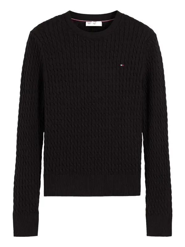 Tommy Hilfiger Cableknit Crewneck Sweater - Black