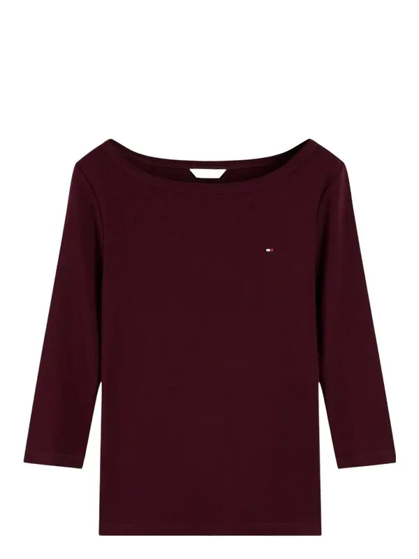 Tommy Hilfiger Cody Slim Fit Boat Neck Long Sleeve T-shirt - Brown