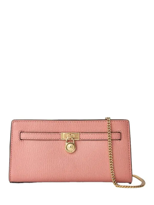 Michael Kors Lock Detail Crossbody Wallet - Pink