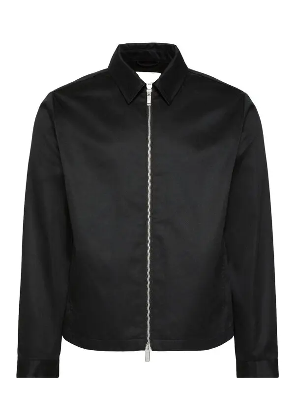 Calvin Klein Zip-up Jacket With Wing Collar - Black