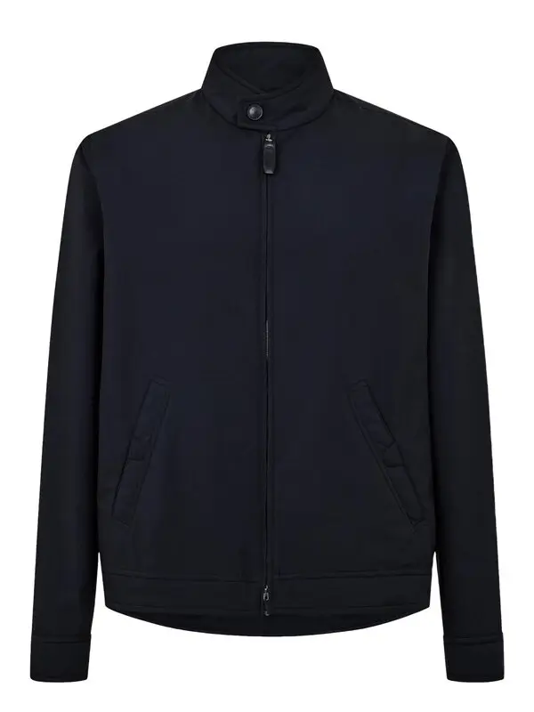 Brioni Zip-up Bomber Jacket With Stand Collar - Blue