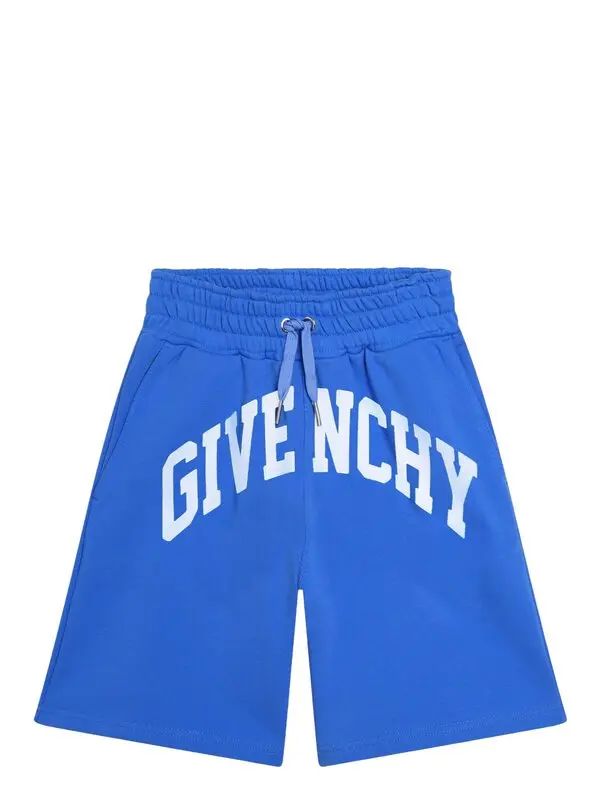 Givenchy Embroidered Logo Cotton Shorts - Blue