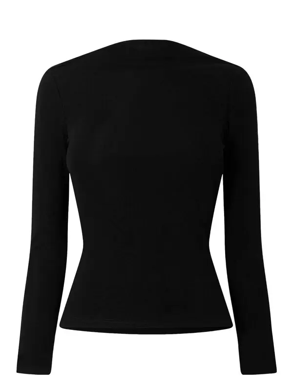 Cult Gaia Vayda Long Sleeve T-shirt With Chain Detail - No