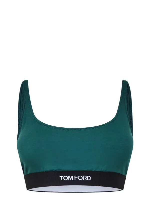TOM FORD Solid Color Signature Bralette - Blue