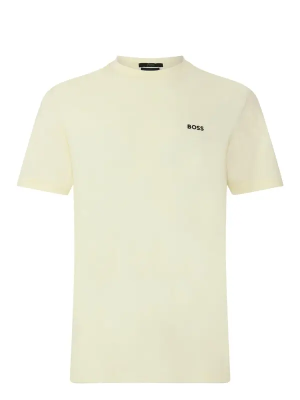Hugo Boss Green T-shirt With Logo Design Stretch Cotton - No