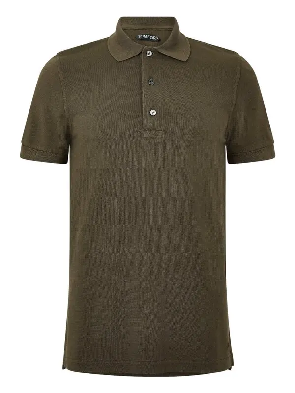 TOM FORD Solid Color Polo Shirt - Green